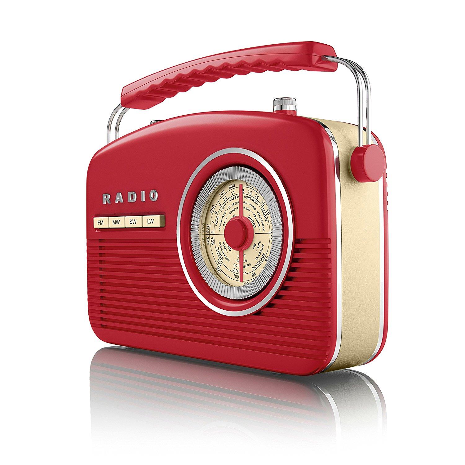 Noel Grimley Electrics - Akai Red Retro FM Radio A60010RD