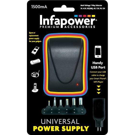 Noel Grimley Electrics - Infapower P003 1500mA Universal Power Supply
